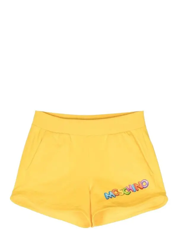 Moschino Print Stretch-cotton Shorts - Yellow