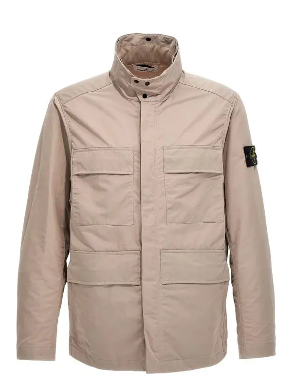 Stone Island Logo Casual Jacket - Dove-grey