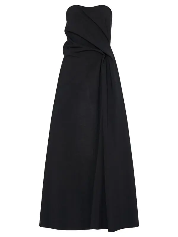 THE ROW Strapless Stretch Wool Dress With Front Twist Detail - No