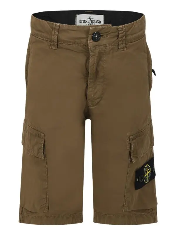 Stone Island Logo Patch Cargo Shorts - Green