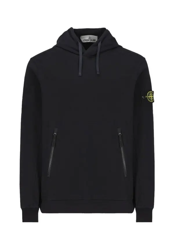 Stone Island Compass Patch Hoodie - Blue
