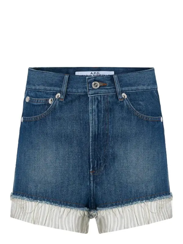 A.p.c. Mid-rise Layered Denim Shorts - Blue