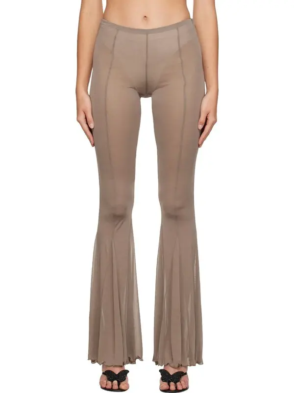 Blumarine Flare Horn Hem Pants - Nude