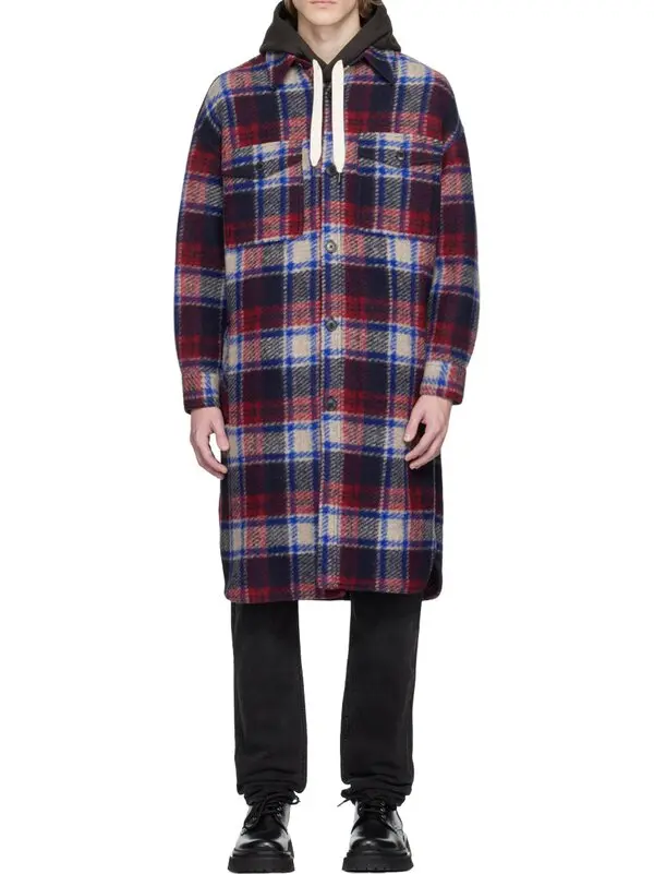 Isabel Marant Étoile Kotajo Checked Long Sleeve Coat - Black