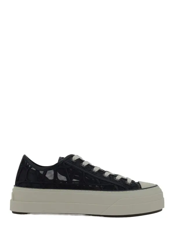 Valentino Garavani Toile Iconograph Totaloop Lace-up Sneakers - Black