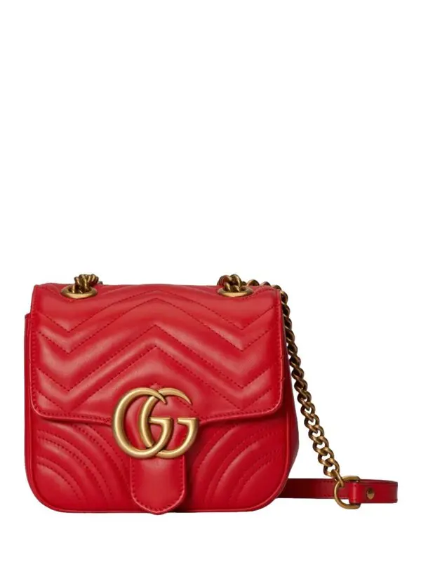 Gucci Gg Marmont Matelassé Shoulder Bag - Red