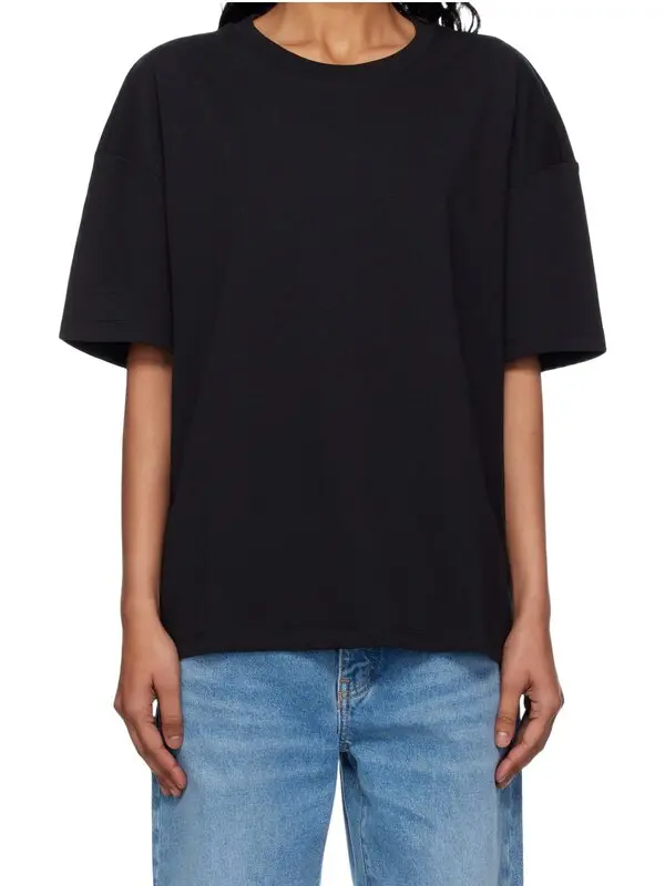 ST. AGNI Round Neck Short Sleeve T-shirt - Black