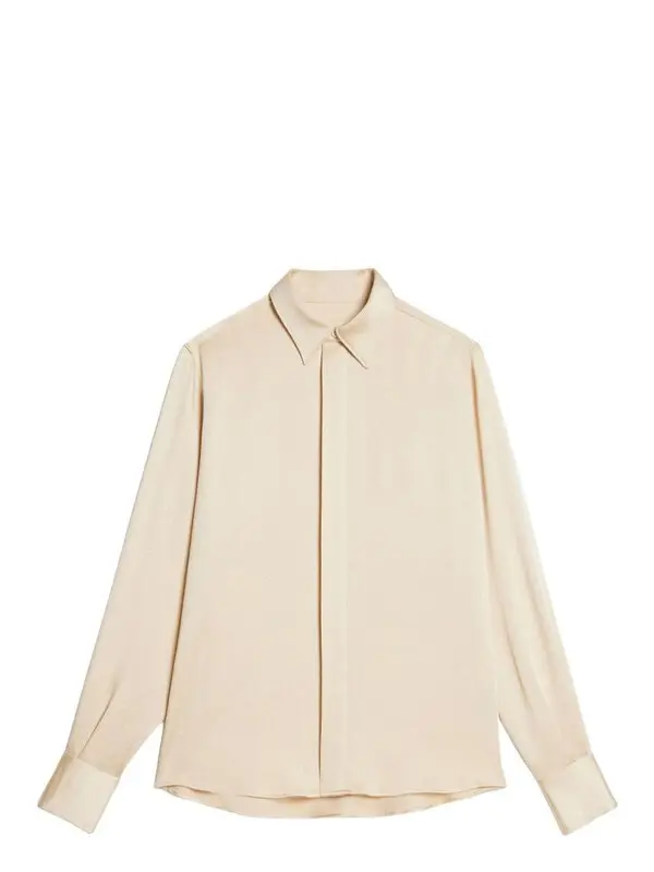 Ami Silk Finish Long-sleeve Shirt - Nude