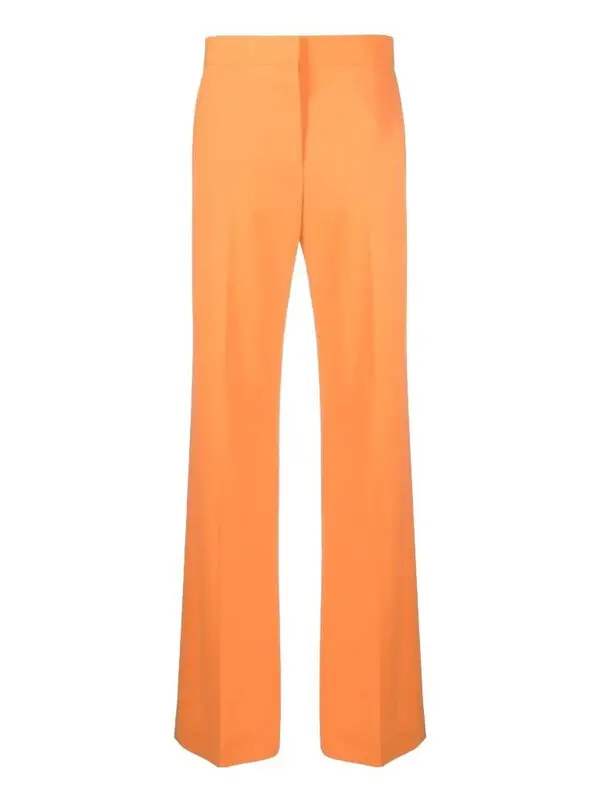 MSGM High-waisted Wide Leg Pants With Belt Rings - Orange