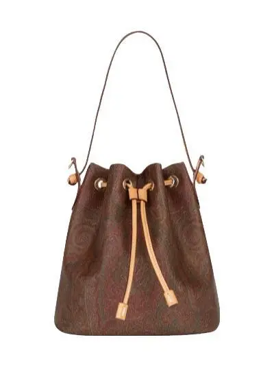 Etro Paisley Jacquard Cotton Bucket Bag - Brown
