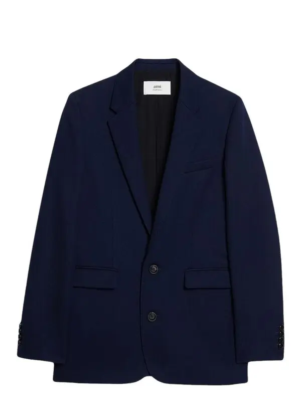 Ami Single-breasted Wool Blazer - Blue