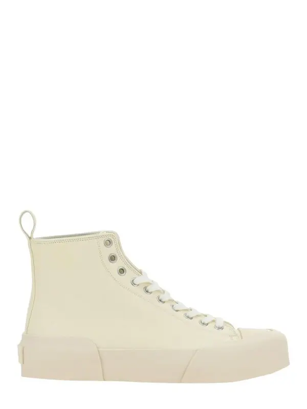 JIL SANDER High-top Lace-up Sneakers - Nude