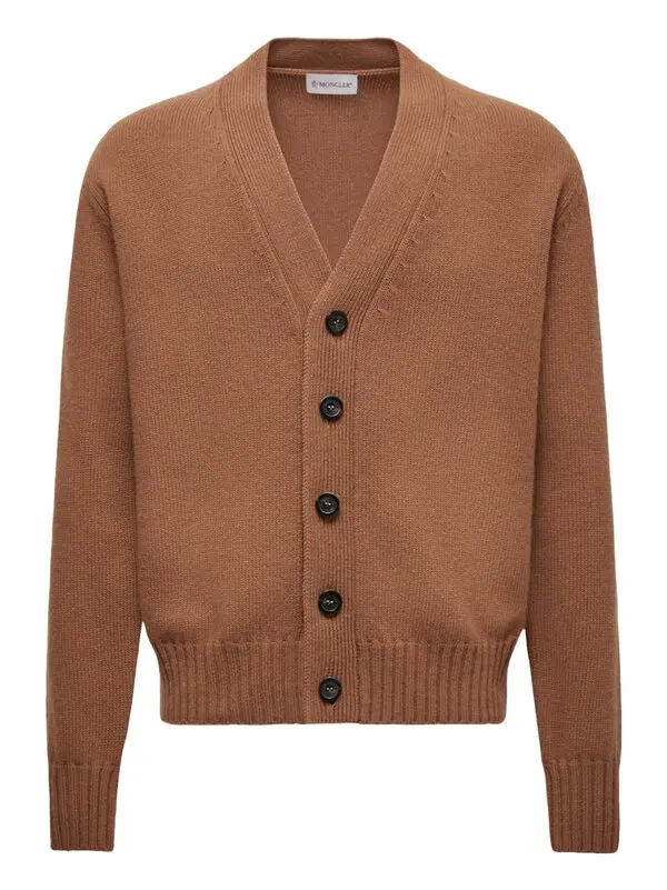Moncler V-neck Button-up Cardigan - Light Brown