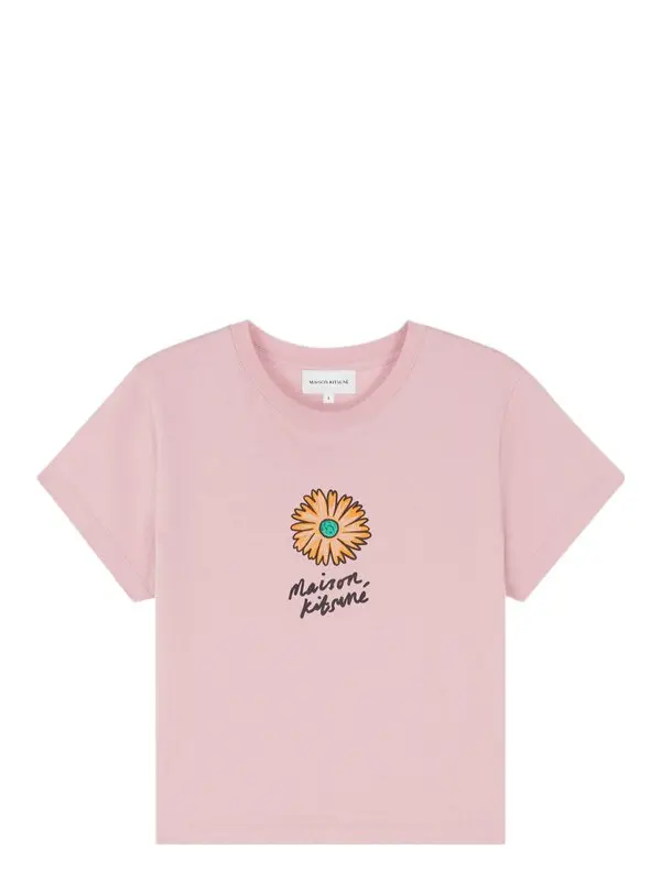 Maison Kitsuné Floating Flower Print Crewneck T-shirt - Pink