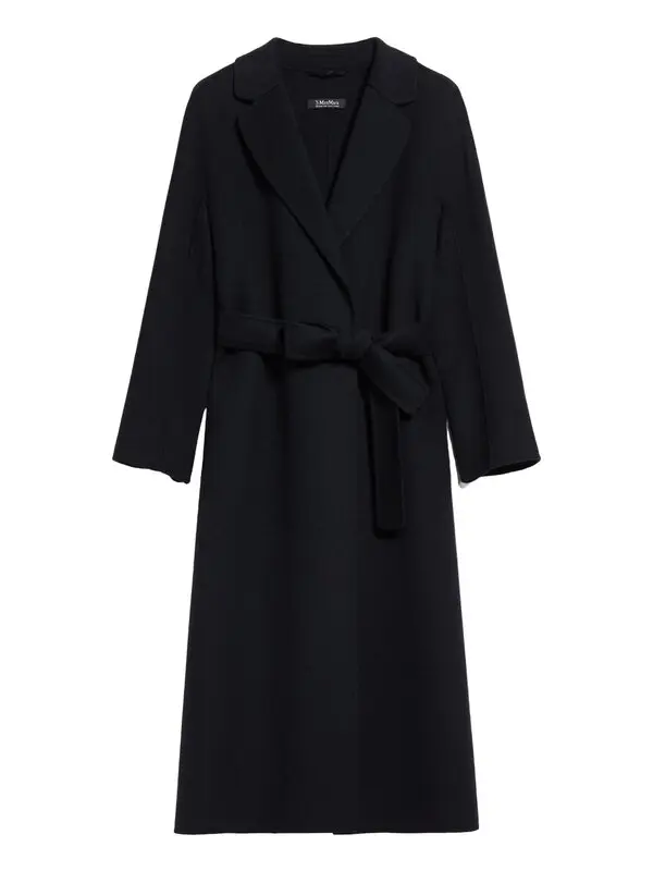Max Mara Belted Long-sleeved Coat - Midnight Blue
