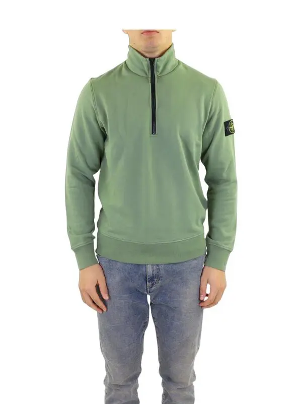 Stone Island Quarter Zip Pullover - Sage