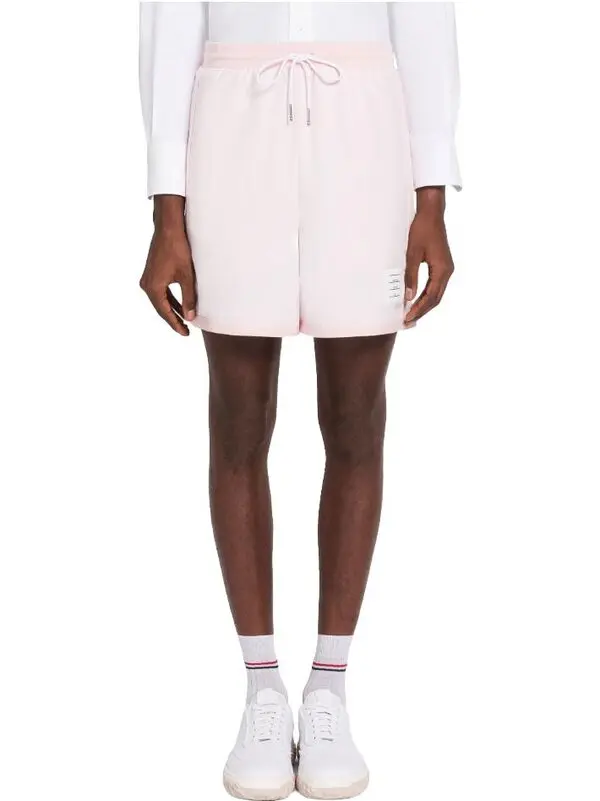 Thom Browne Drawstring Cotton Track Shorts - Medium Gray