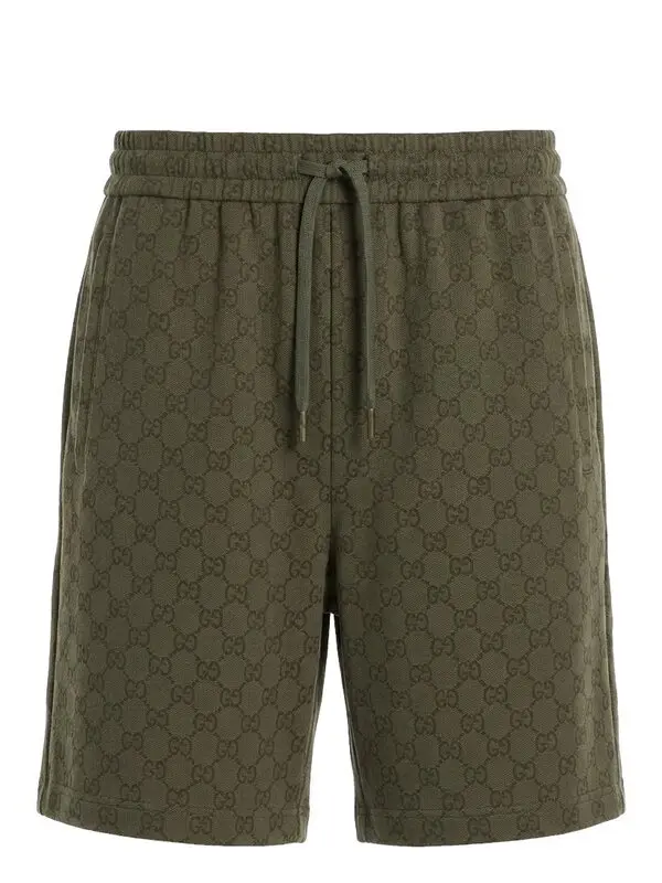 Gucci Gg Jacquard Jersey Shorts - Forest Green