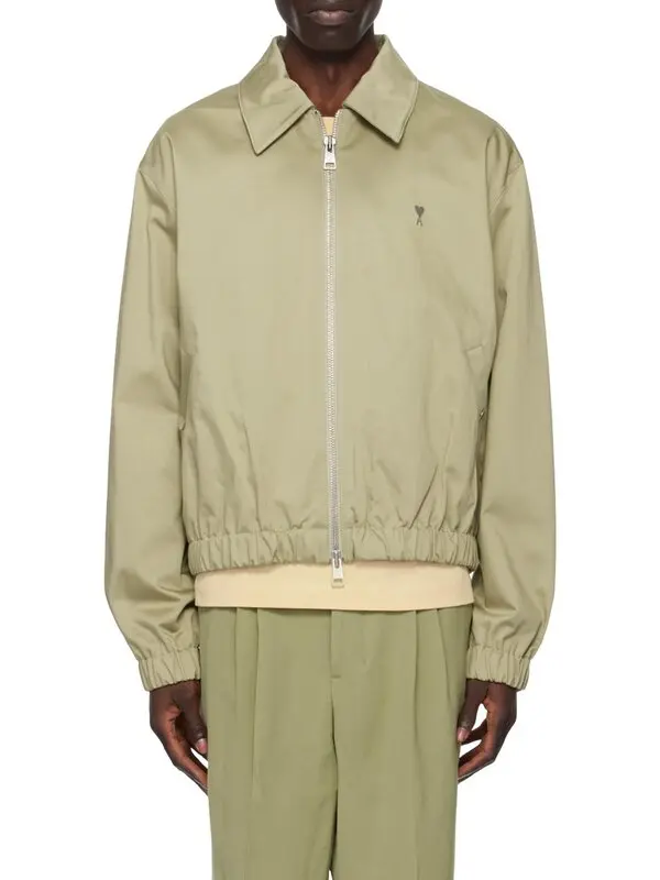 Ami De Coeur Plaque Zip-up Jacket - Green