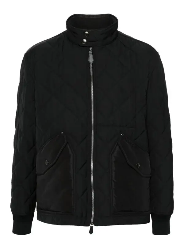 Burberry Long Sleeve Quilted Zip Jacket - Black