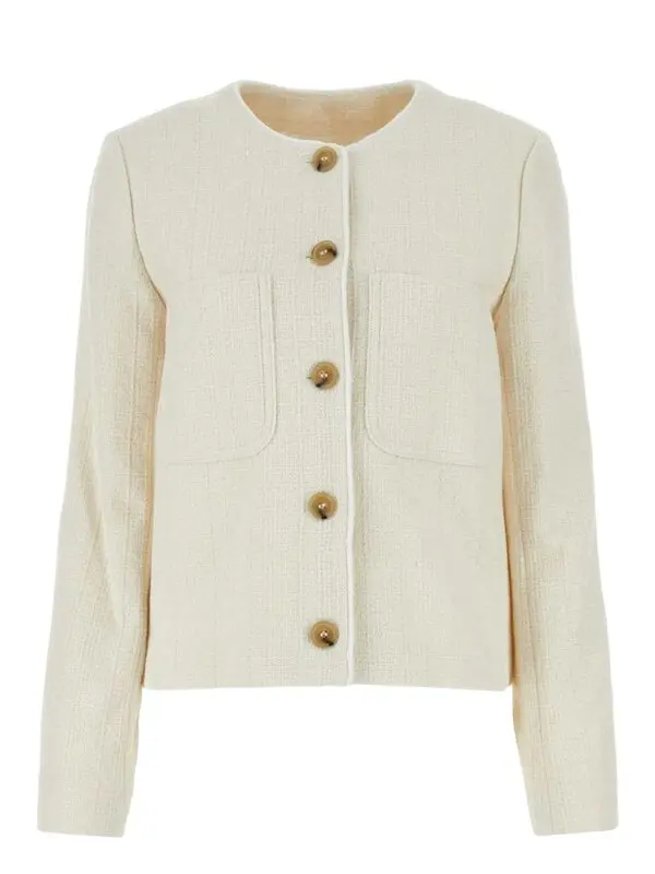 A.p.c. Buttoned Tweed Blazer - White