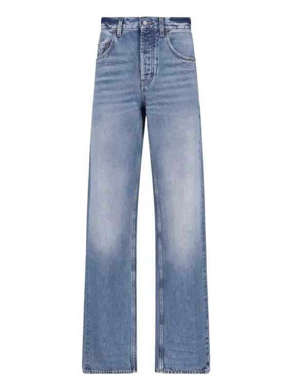 Saint Laurent Logo Patch Mid-rise Jeans - No
