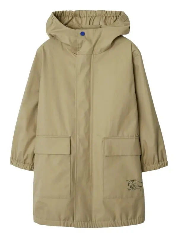 Burberry Embroidered Gabardine Parka - Orion Beige