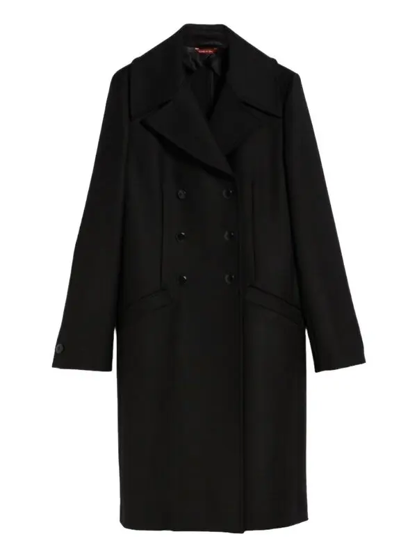 Max Mara Double-breasted Wool Blend Coat - Black
