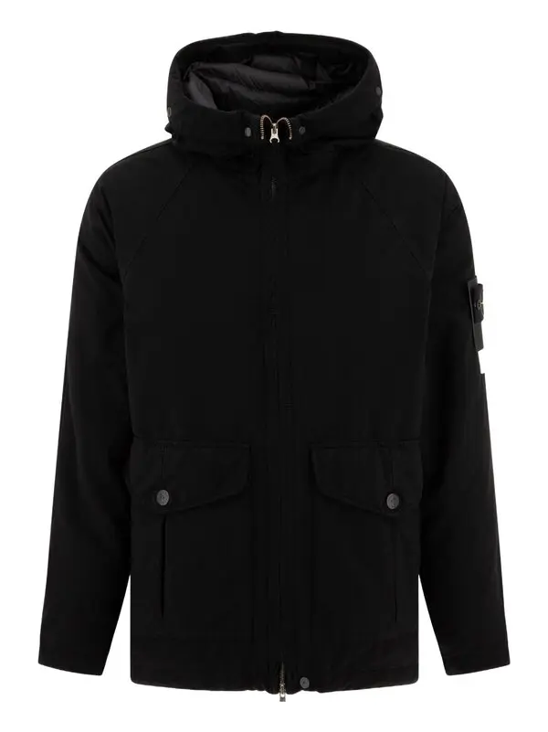 Stone Island David Tc Down Hooded Jacket - Black