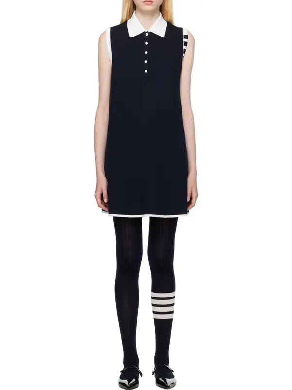 Thom Browne Signature 4-bar Stripe Dress - Blue