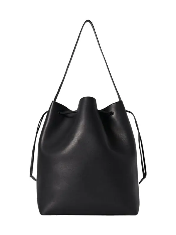 THE ROW Belvedere Drawstring Bucket Bag - Black