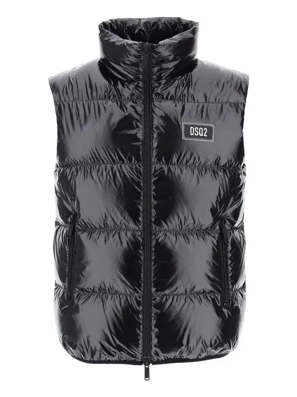Dsquared2 Logo Patch Zipped Padded Gilet - Black