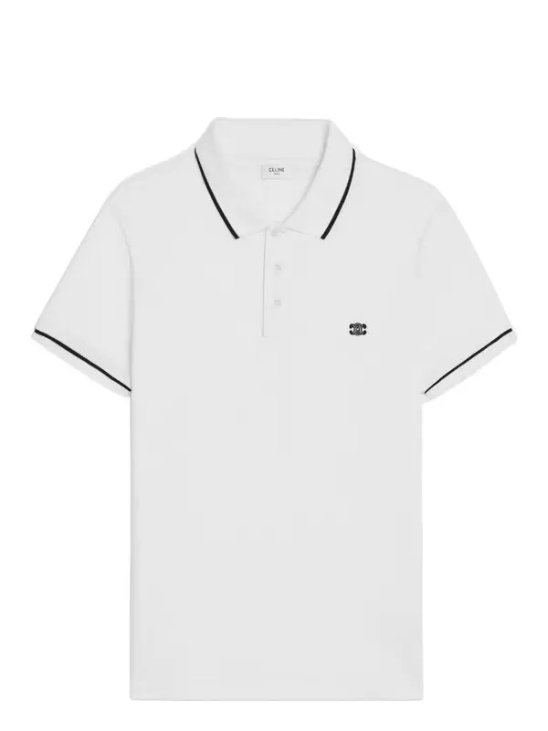 Celine Classic Polo Shirt In Cotton Piqu - Grey/black