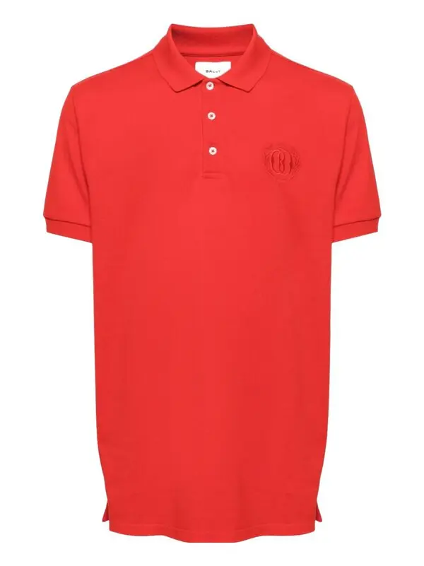 Bally Logo-embroidered Organic Cotton Polo Shirt - Red