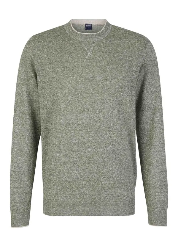 Fedeli Linen Blend Pullover - Gray