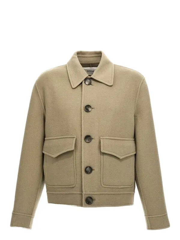 Ami Long Sleeved Buttoned Jacket - Nude