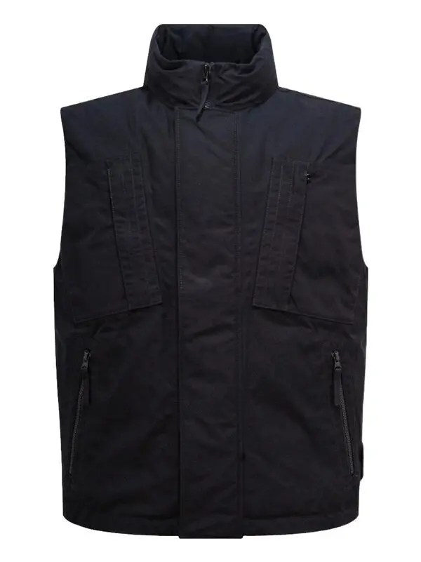 Stone Island High-neck Zipped Down Gilet - Black