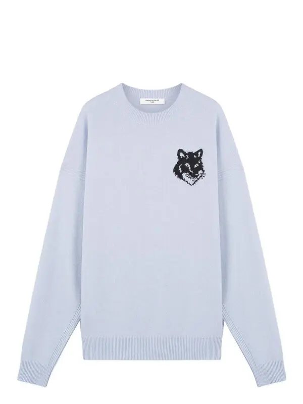 Maison Kitsuné Fox Intarsia Knit Jumper - White