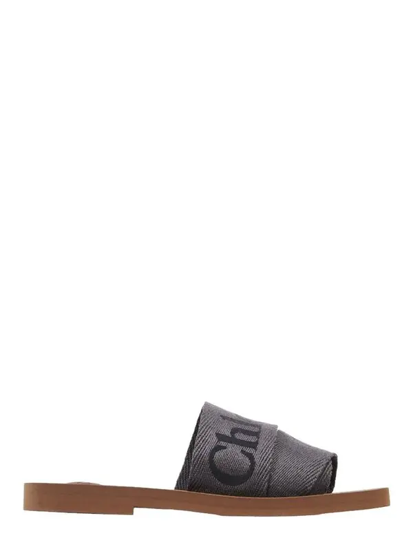 Chloé Logo Open Toe Sliders - Brown