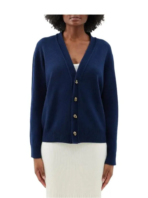 Bottega Veneta Cashmere Cardigan With Knot Buttons - Black