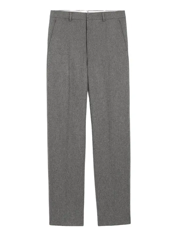 Ami Pleated Wool Tailored Trousers - Grey
