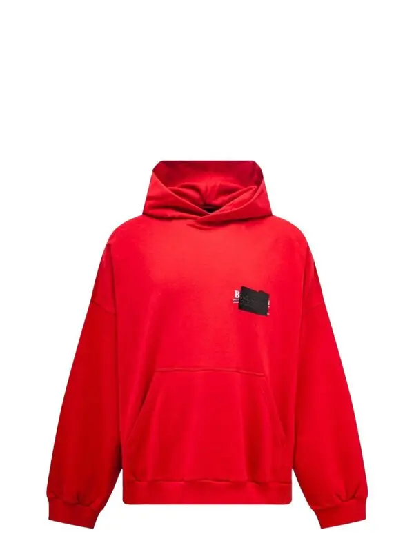 Balenciaga Oversized Logo Hoodie - Red
