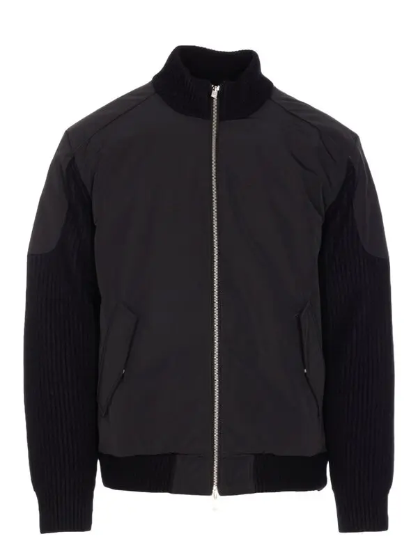Moose Knuckles Contrast-panel Bomber Jacket - Black