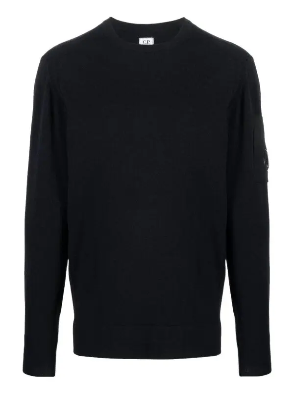 C.P. COMPANY Extrafine Knitted Crewneck Jumper - Black