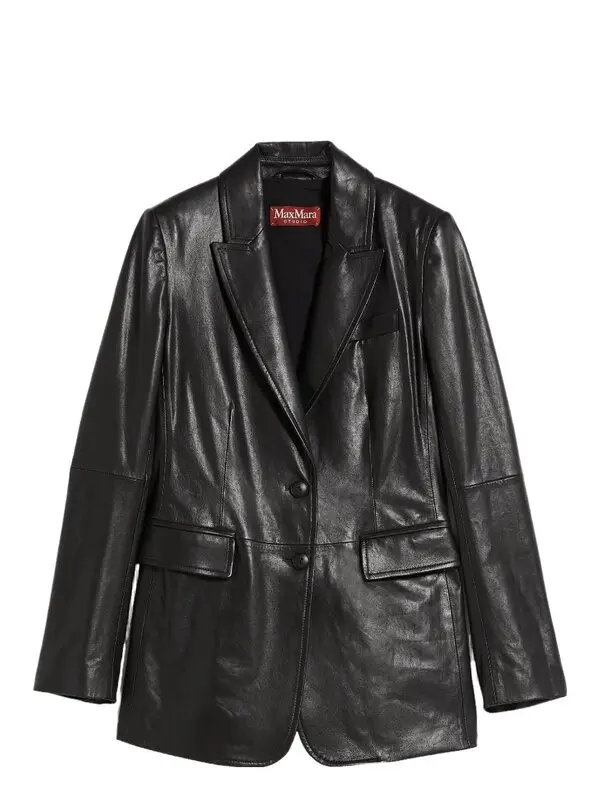 Max Mara Single-breasted Leather Blazer - No