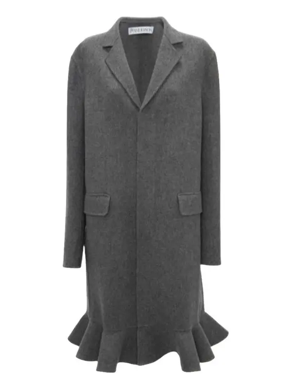 J.W.ANDERSON Jw Anderson Ruffled Hem Coat - Black