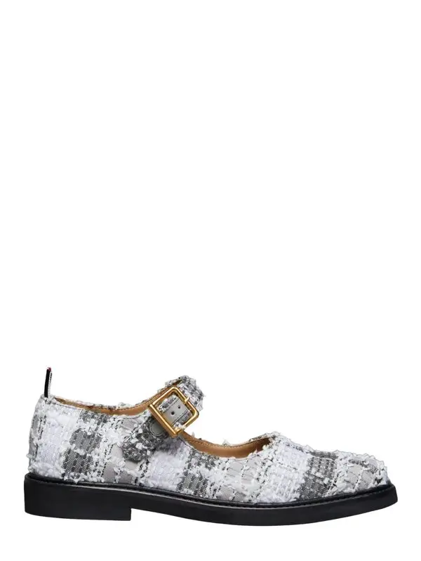 Thom Browne Tartan Check Ballerina Flats - Medium Gray