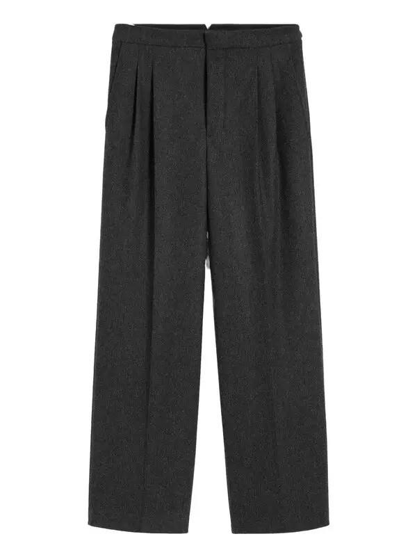 Ami Wide-leg Trousers - Dark Gray