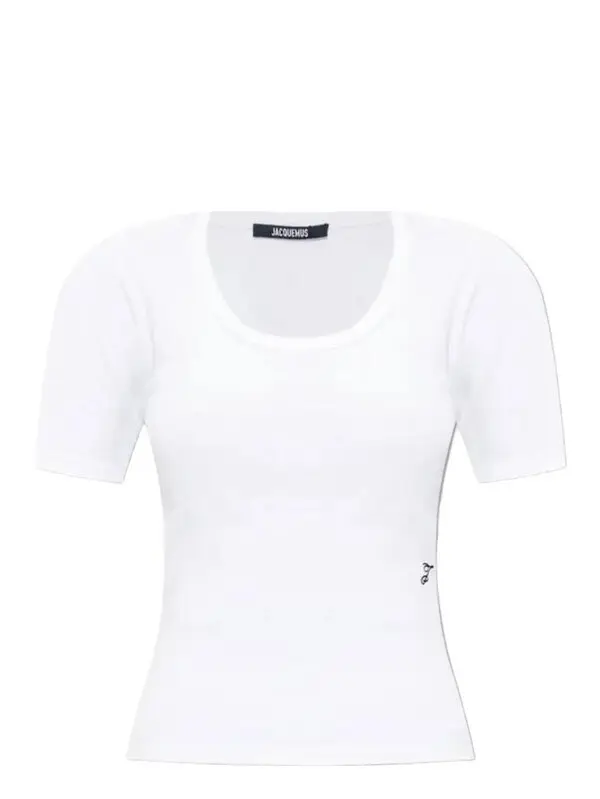 Jacquemus Scoop Neck Cotton T-shirt - White