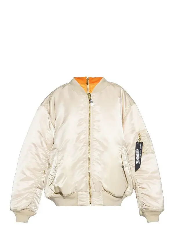 Vetements Logo Zip Bomber Jacket - White